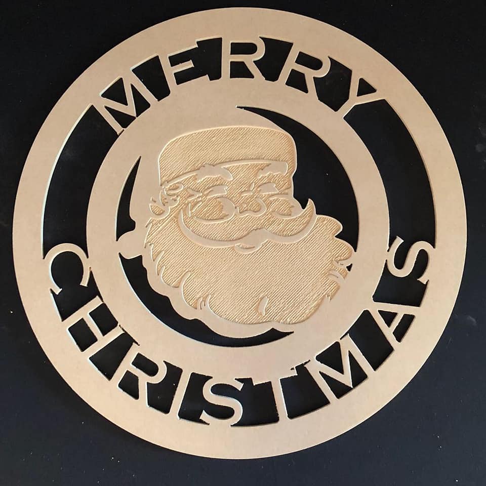 Craft Sequins Santa Head Wood Cutout - Unfinished MDF Door Hanger With ...