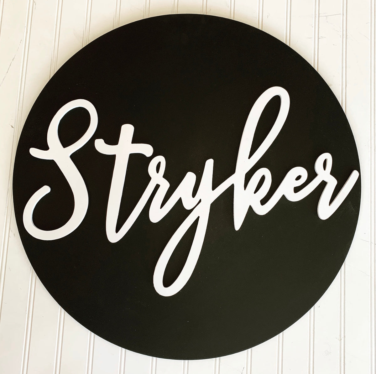 24” Circle with Name , Nursery Sign, Customizable Door Hanger, Choose ...