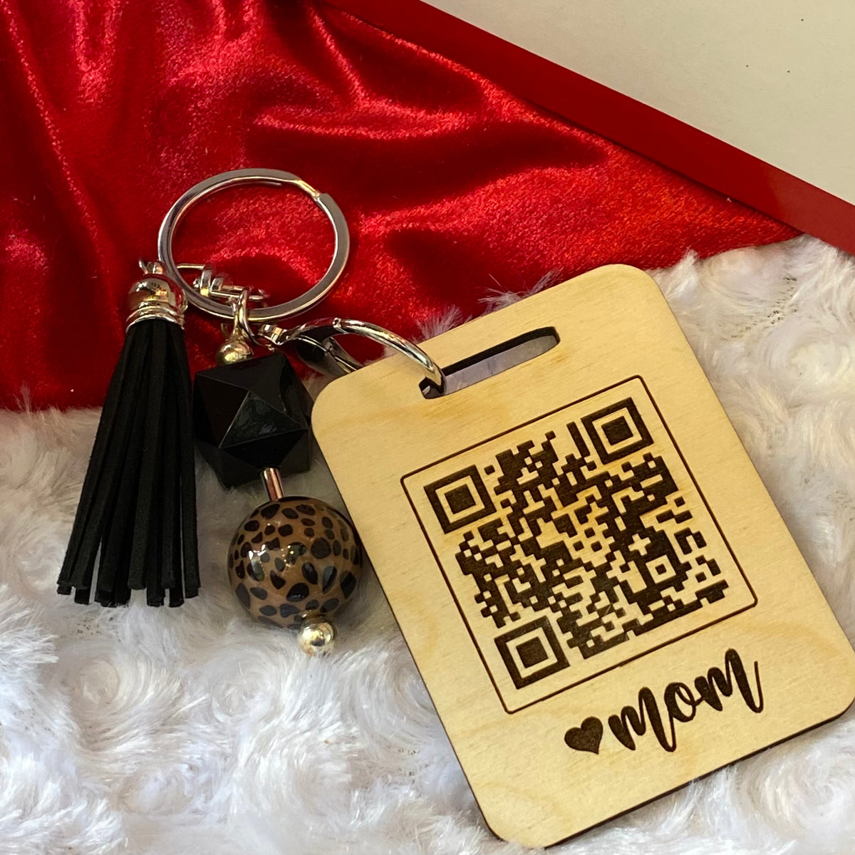 QR code message, key chain – Whims & Wishes