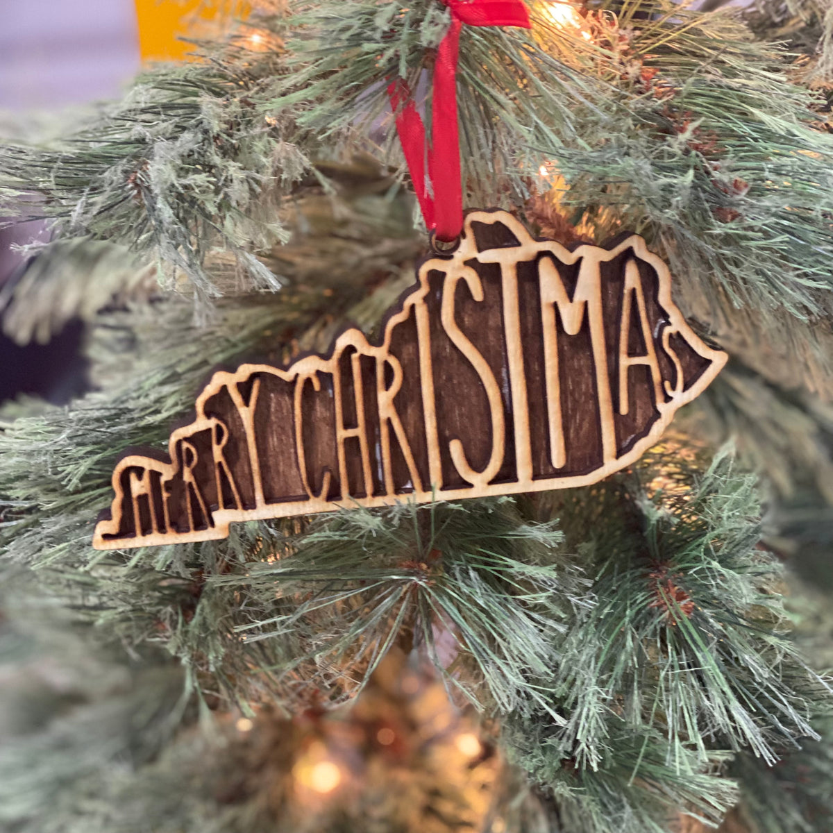 Christmas Ornament, Merry Christmas Kentucky Customizable – Whims & Wishes